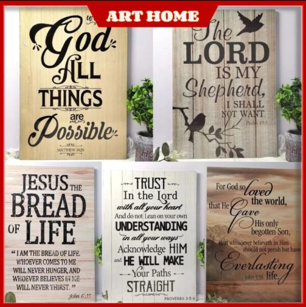 Biblical Words Of God Christian Design Wooden Decoration Home Wall ...